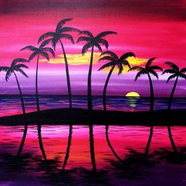 Sea Tree Moon Sunset Prom Dances Party Wedding Events Decoration Ocean ...